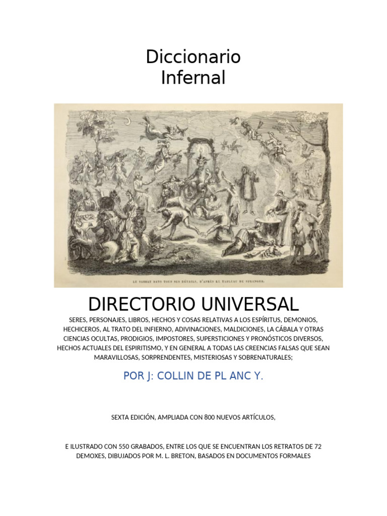 Diccionario Infernal | PDF | Supersticiones | Fantasmas