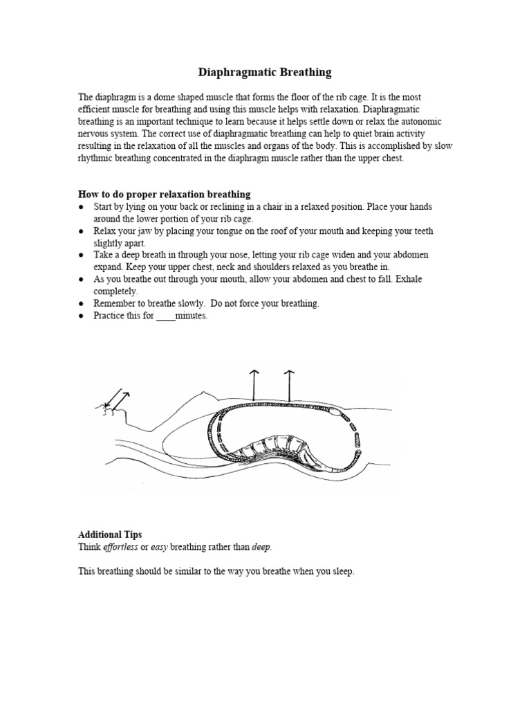 Diaphragmatic Breathing Guide | PDF