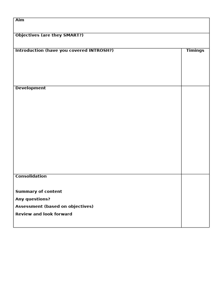 Blank Lesson Plan | PDF
