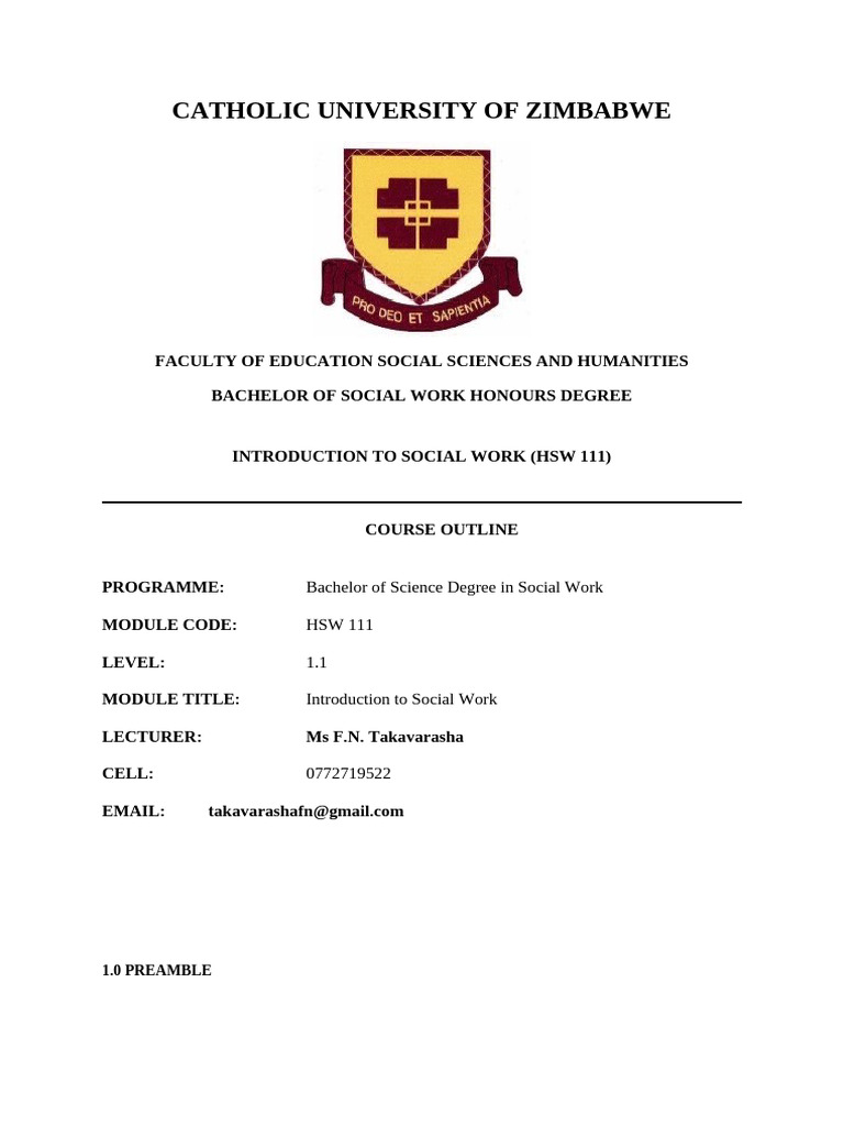 Introduction to Social Work Syllabus | PDF | Social Work | Communication