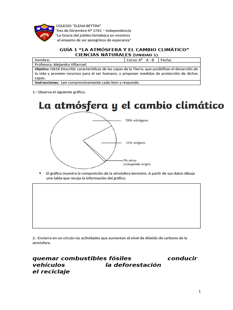 6° Calentamiento Global Guia 1 | PDF | Cambio climático | Tierra