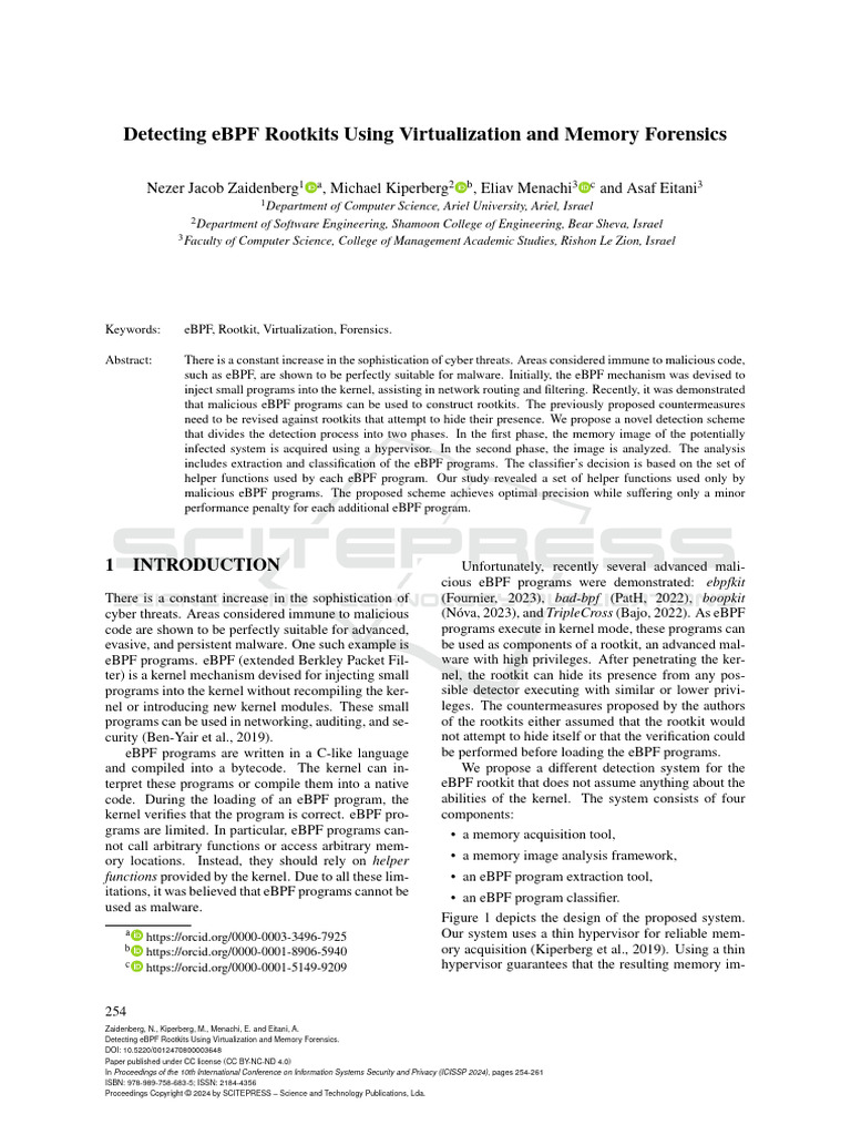 Detecting EBPF Rootkits Using Virtualization and Memory Forensics | PDF | Operating System ...