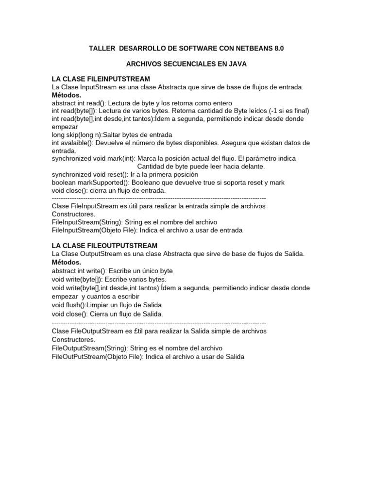 Primer Taller Archivo en Java_2_2018 | PDF | Java (lenguaje de programación) | Constructor ...