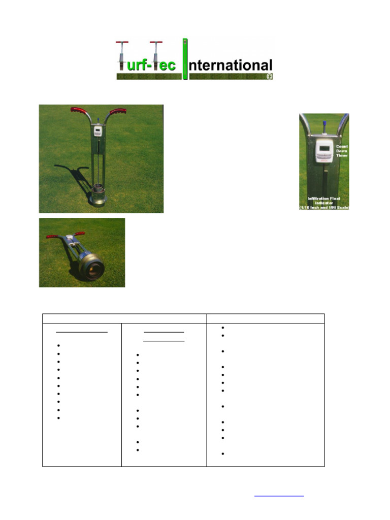 Catalogo Infiltrometro Turf-Tec | PDF | Soil | Surface Runoff
