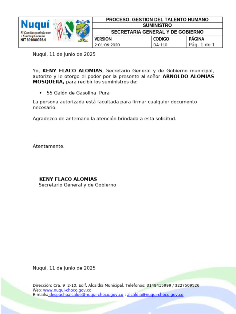 Solicitud de Suministro | PDF