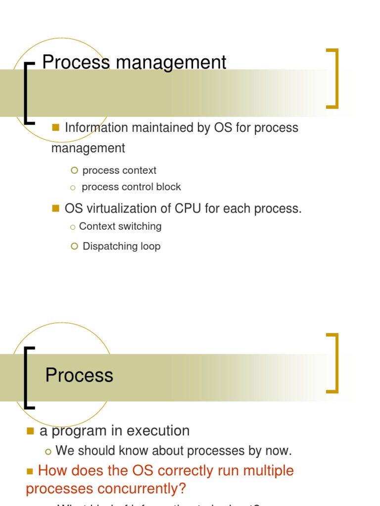 Information Maintained by OS For Process Management | PDF | Process (Computing) | Scheduling ...