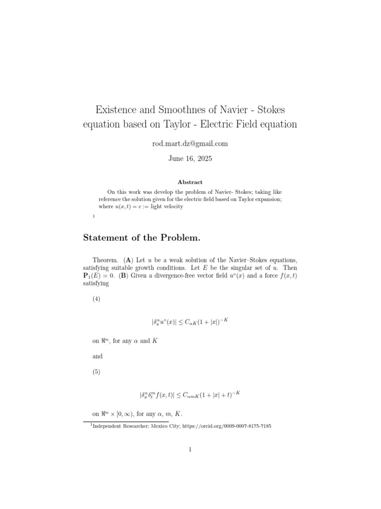 Existence and Smoothnes of Navier - Stokes Equation Based On Taylor ...