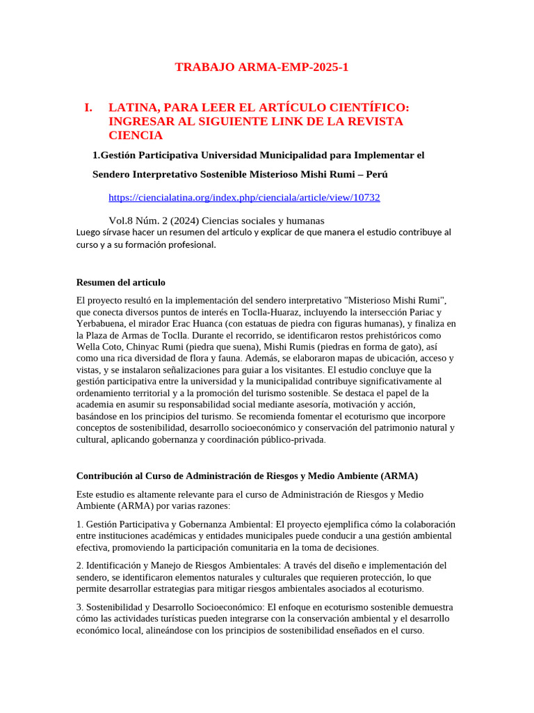 Trabajo-ARMA-EMP-2025-1 ROJAS PAREDES, MALENI DORIS | PDF ...