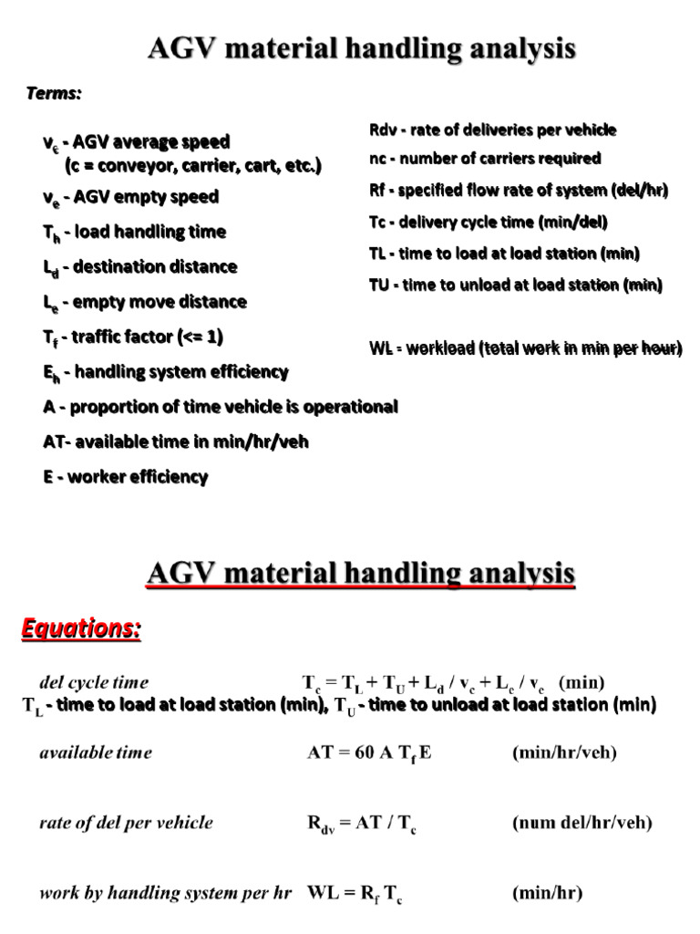 AGV and AS/RS Material Handling Analysis | PDF