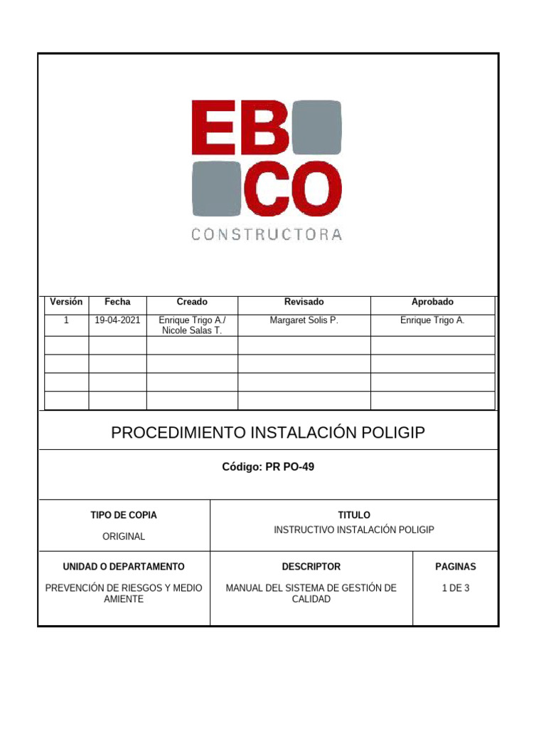 Instructivo Instalación Poligip | PDF