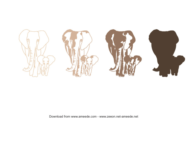 Multilayer Elephants E0022856 File CDR and DXF PDF Free Vector Download ...