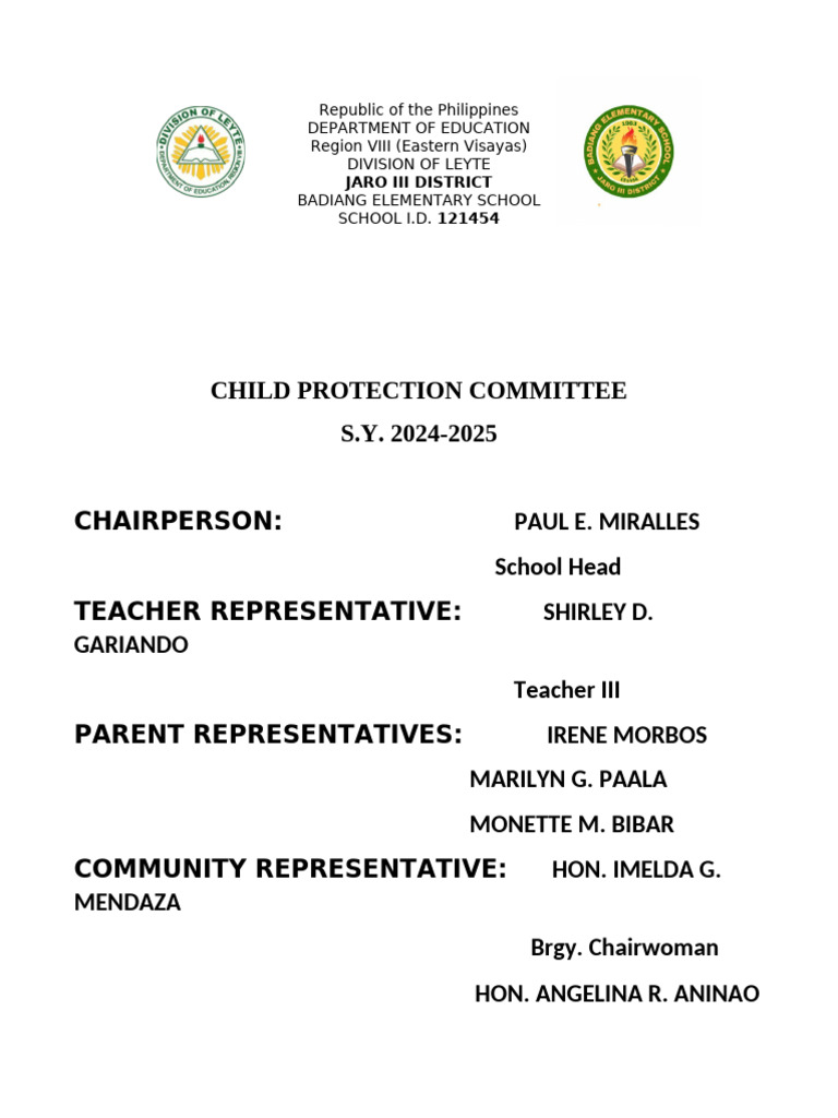 Child Protection Committee | PDF | Child Protection | Bullying