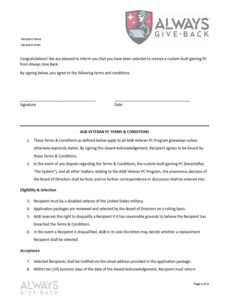 AGB Award Acknowledgement Letter | PDF | Private Law | Common Law