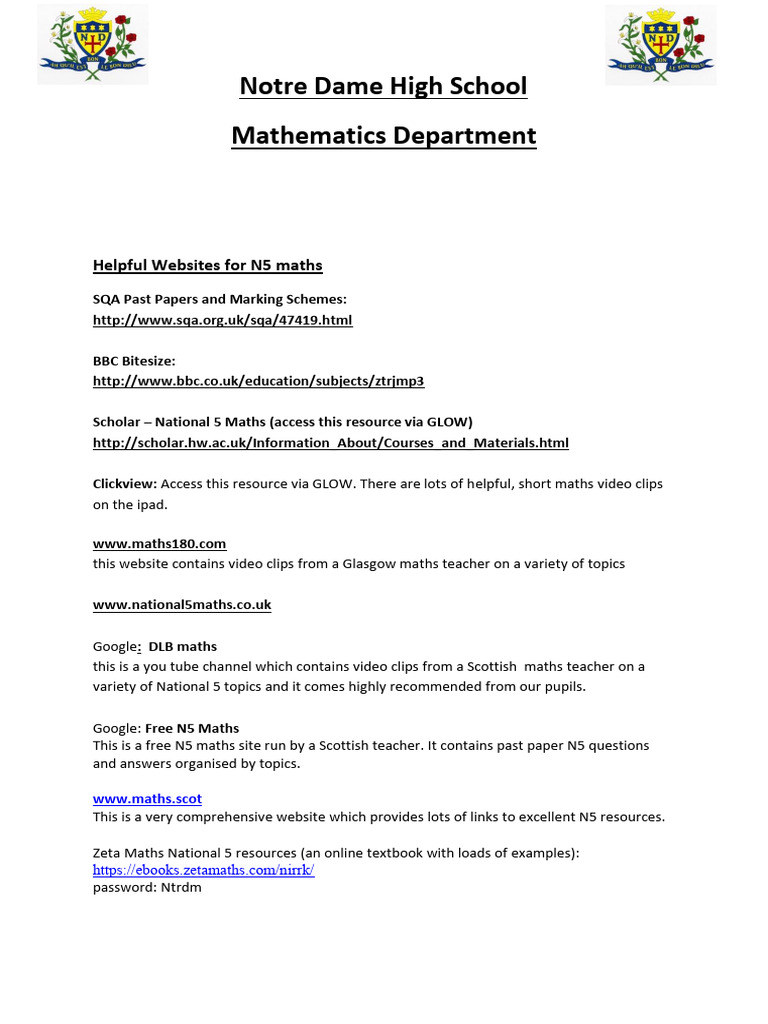 N5 Maths Course Resources and Topics | PDF | Quadratic Equation ...