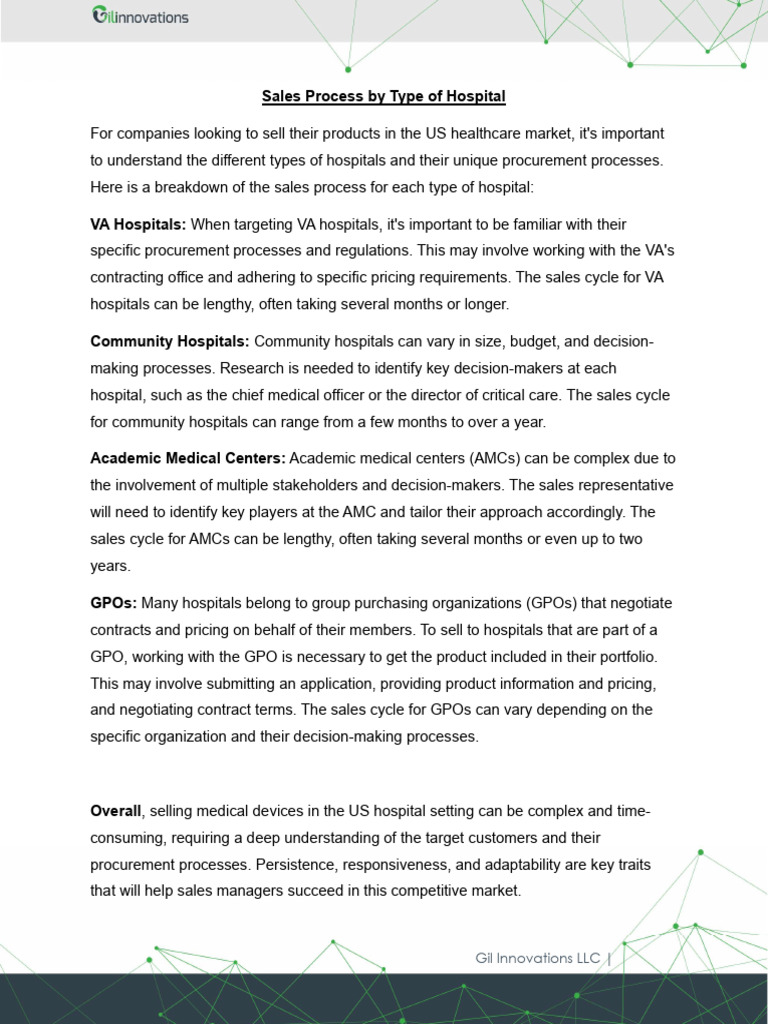 Hospital Sales Process Overview | PDF
