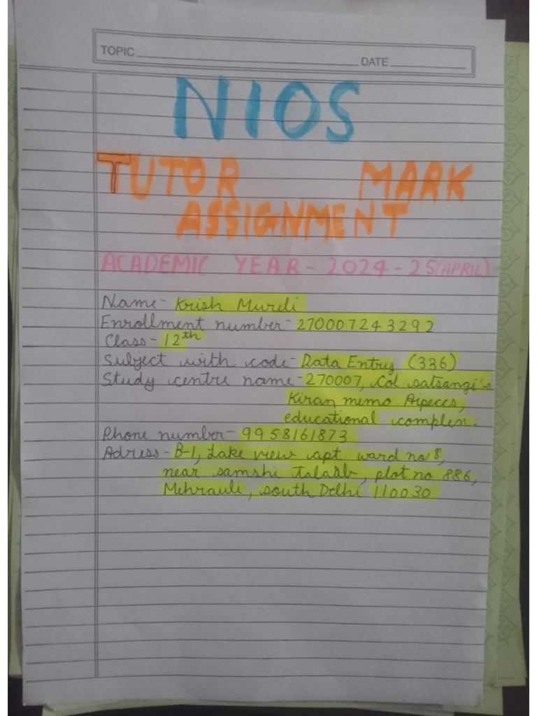 Data Entry Tma | PDF