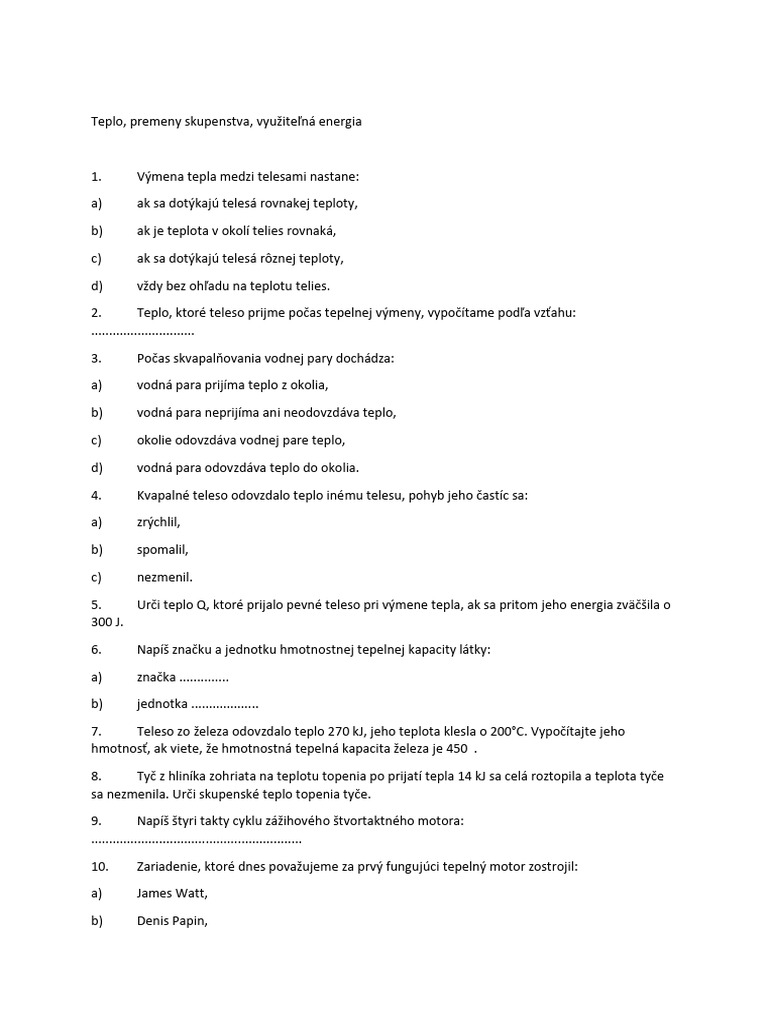 Zdieľam S Vami Súbor Opakovací Testík | PDF