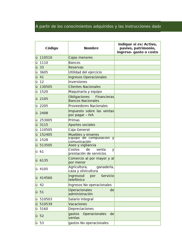 Ejercicio Formato en Blanco-1 | PDF | Contabilidad | Tarjeta de débito