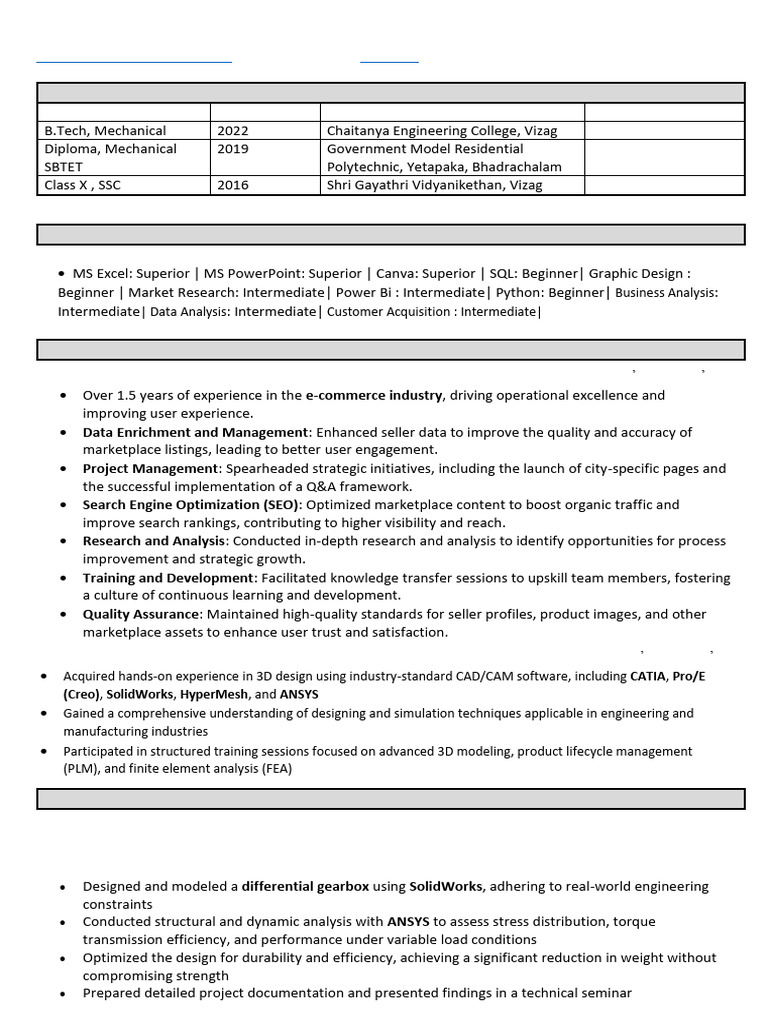Rambha Eswar Prasad Naidu - Resume | PDF | Product Lifecycle | Business