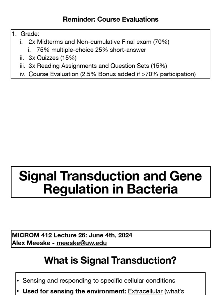 Signal Transduction & Gene Regulation Guide | PDF | Operon | Gene
