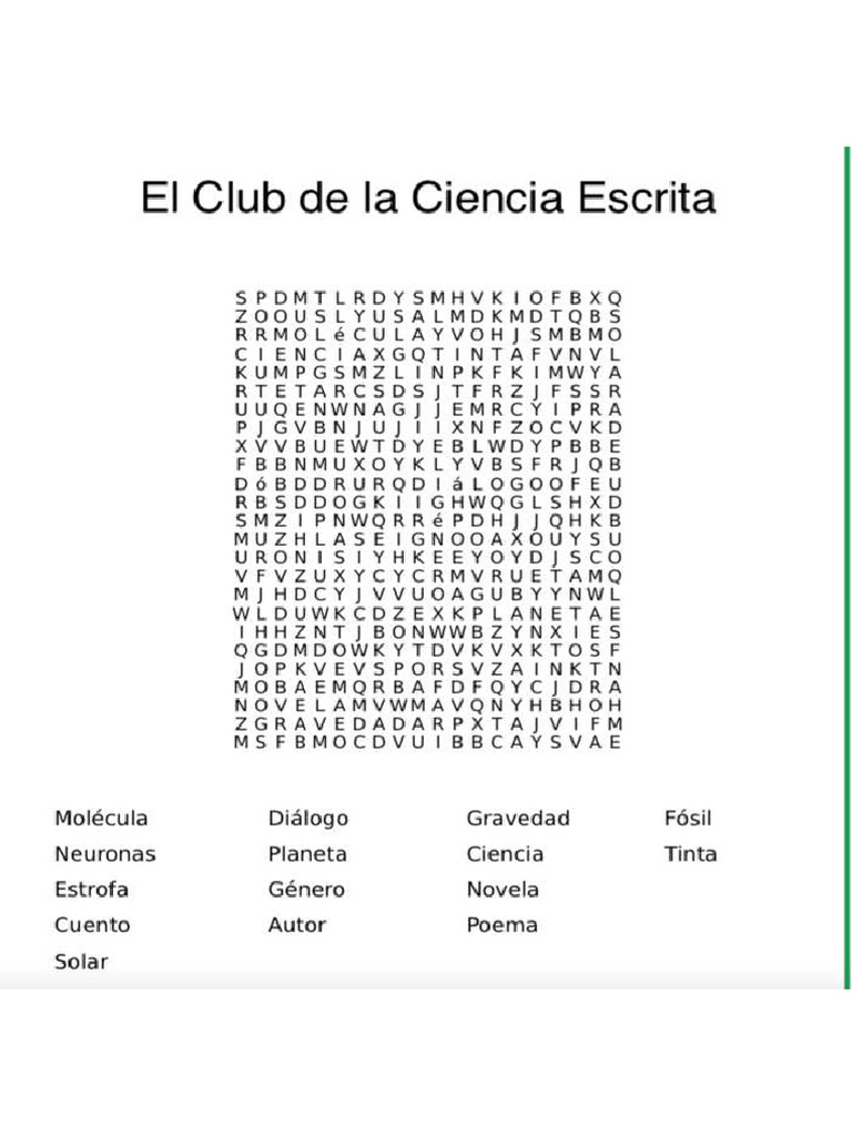Sopa de Letras Club de La Ciencia Escrit | PDF