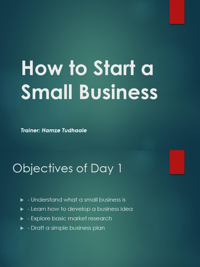 How To Start Small Business Training | PDF