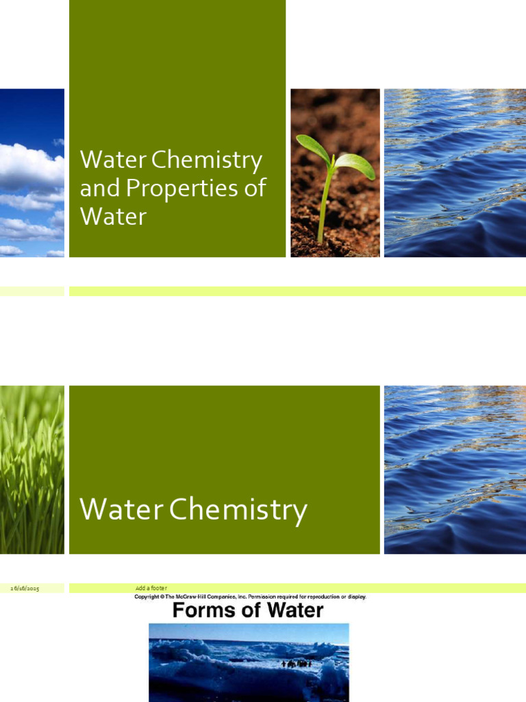 Water Chemistry and Properties | PDF | Ph | Water