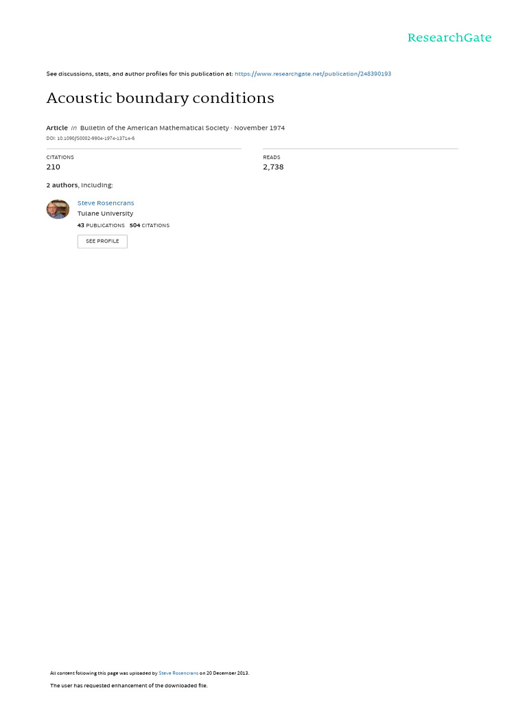 Acoustic Boundary Conditions | PDF | Eigenvalues And Eigenvectors | Wave Equation