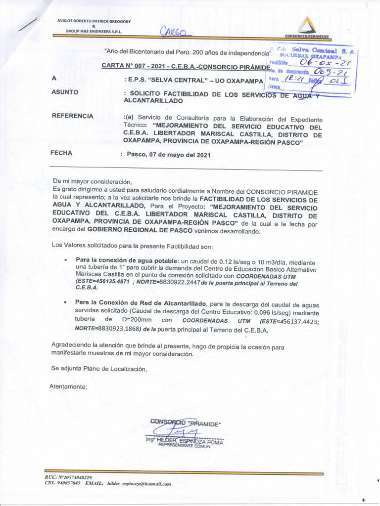 Solicitud - Factibilidad de Servicios de Agua y Alc. | PDF