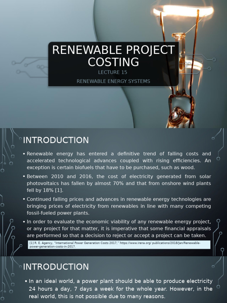 Renewable Energy Project Cost Analysis | PDF | Wind Power | Renewable ...