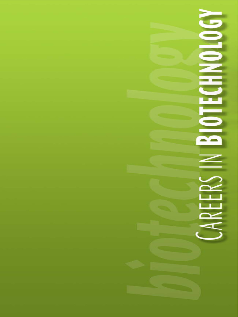 Careers in Biotechnology | PDF | Biotechnology | Bioinformatics