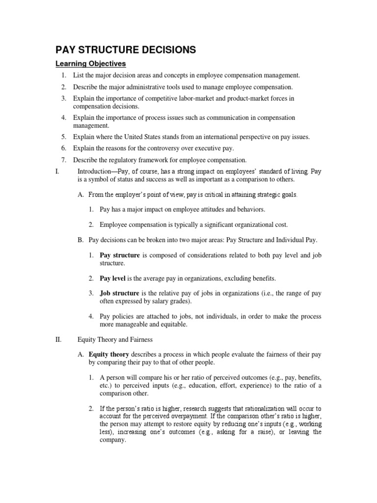 Pay Structure Decisions | PDF | Fair Labor Standards Act | Employment