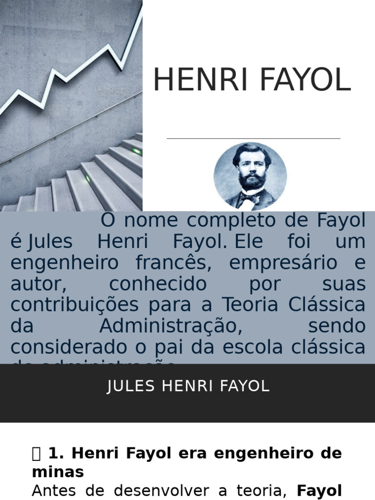 Contribuições de Jules Henri Fayol | PDF | Liderança