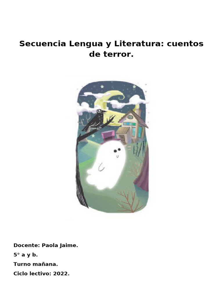 Cuentos de Terror: Secuencia Didáctica | PDF | Sustantivo ...