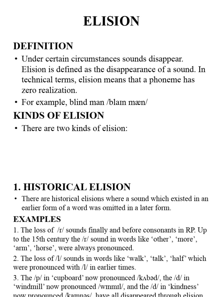 Understanding Elision in English | PDF