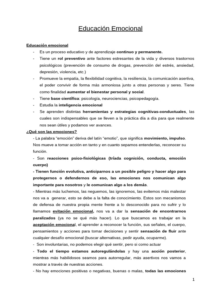 Educación Emocional + Ansiedad ? | PDF | Las emociones | Ansiedad