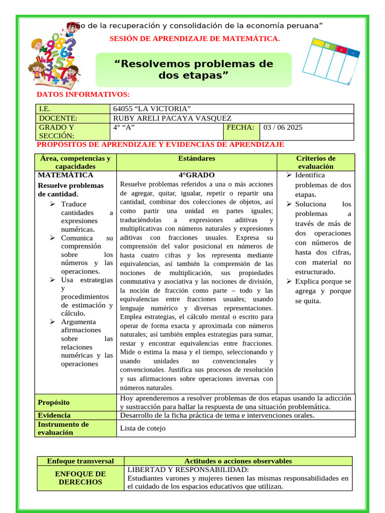 24 Resolvemos Problemas de 2 Etapas | PDF | Aprendizaje | Notación ...