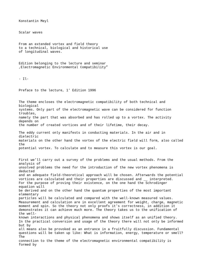 Konstantin Meyl - Scalar Waves - Djvu | PDF | Frequency Modulation | Waves