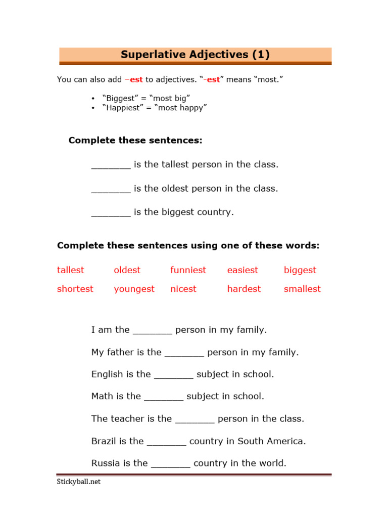 Understanding Superlative Adjectives | PDF