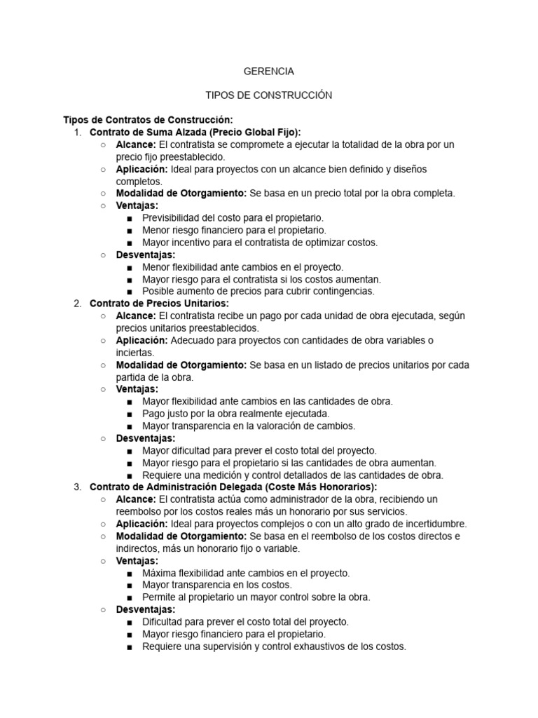 Tipos de Construccion | PDF | Economias