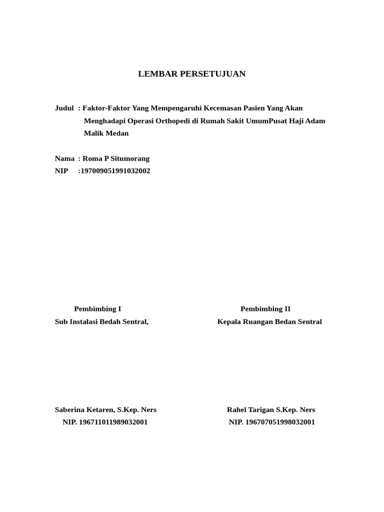 Lembar Persetujuan | PDF