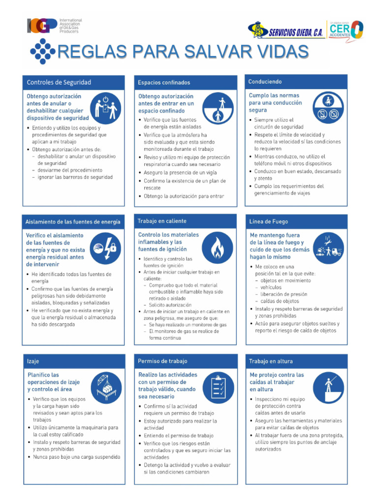 Reglas para Salvar Vidas IOGP | PDF