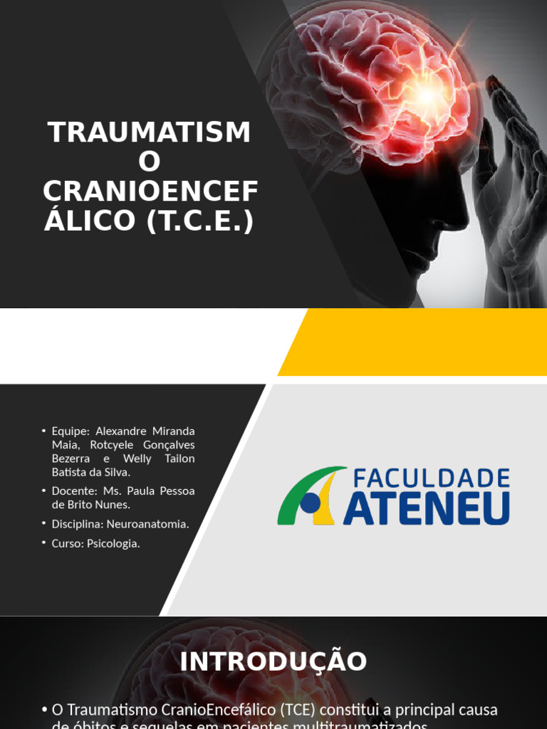 Traumatismo Cranioencefálico (Tce) | PDF | Traumatismo craniano | Traumatologia