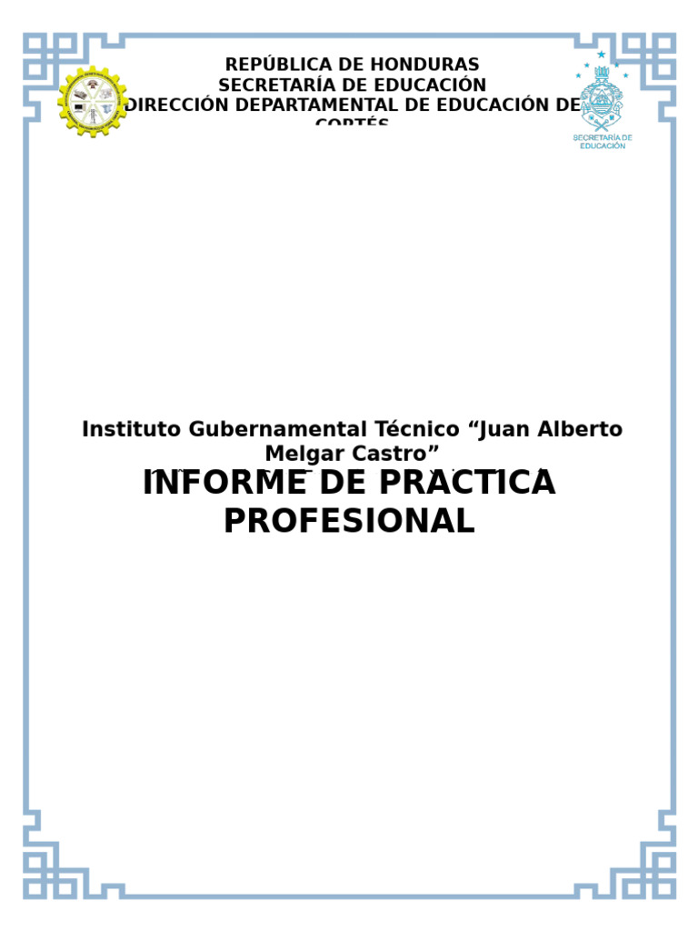 Caratula Informe de Practica (Recuperado Automáticamente) | PDF ...