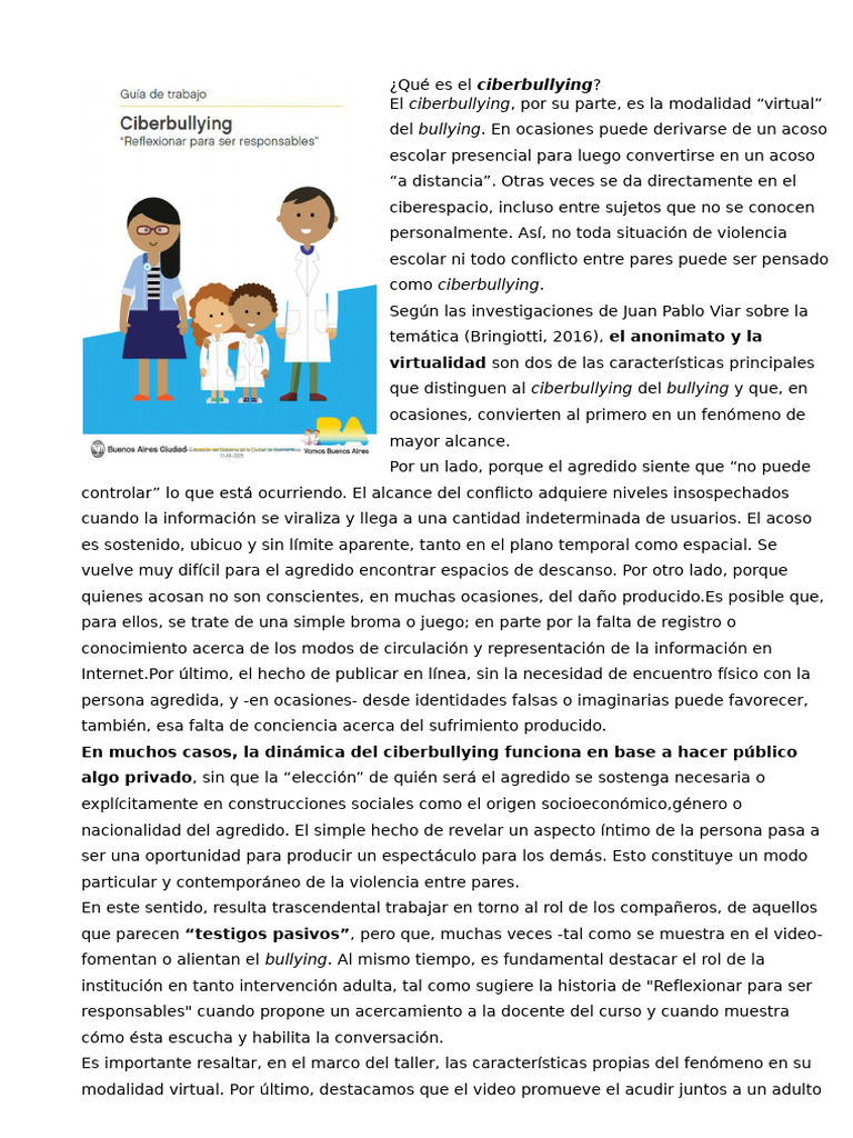 Ciberbullying en Argentina: Definición y Consecuencias | PDF | Acoso ...