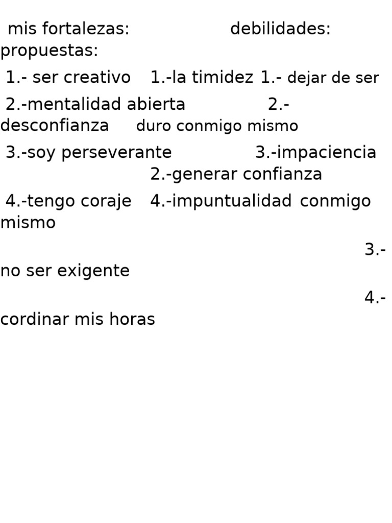 Mis Fortalezas | PDF