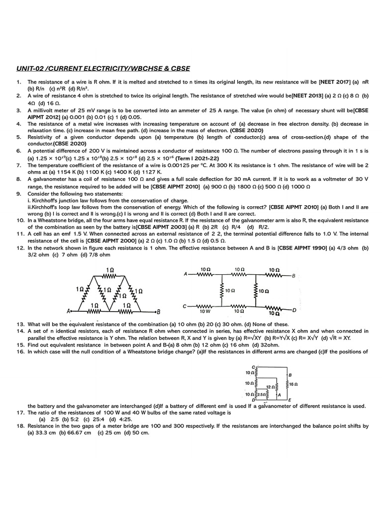 Current Electricity U 02 Current Electricity | PDF