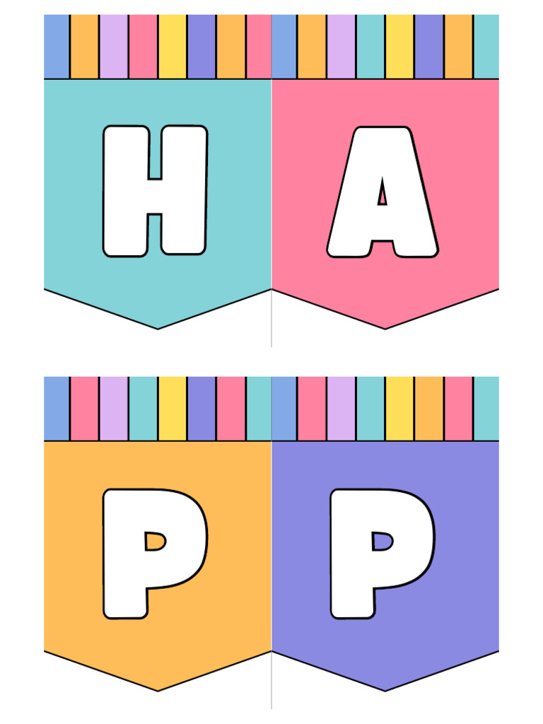 Alphabet Classroom Bunting in Colorful Lined Style | PDF