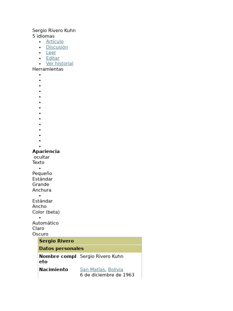 Sergio Rivero Kuhn | PDF | Bolivia | Asociación de Futbol