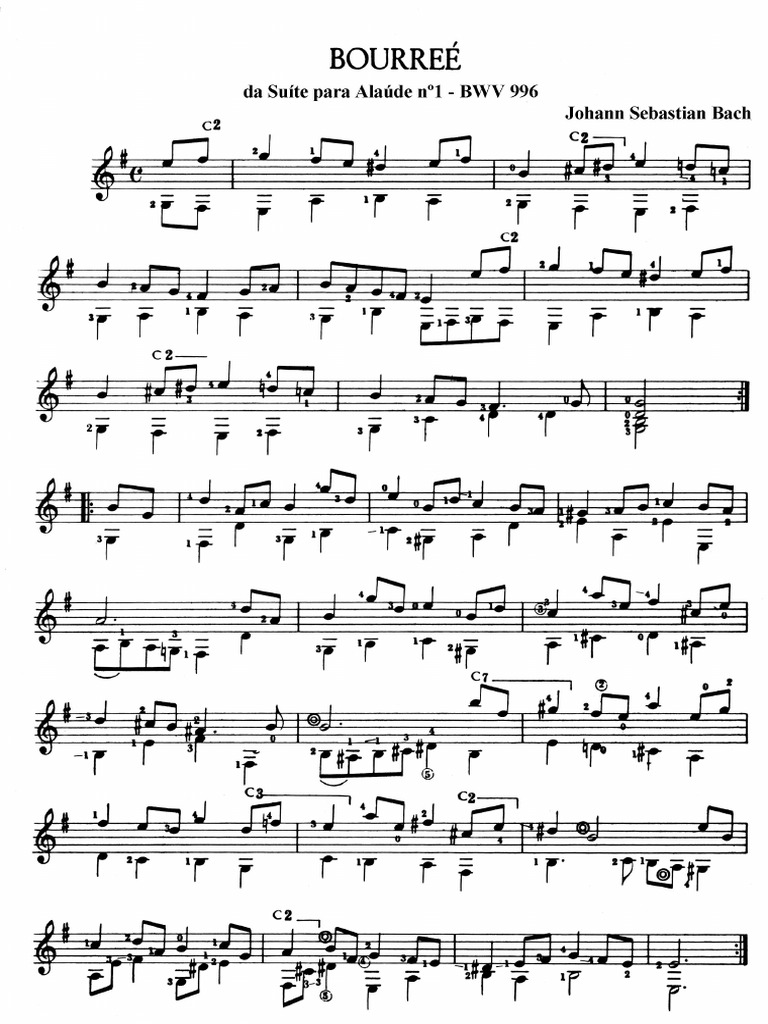 01 Bach - Bourrée | PDF